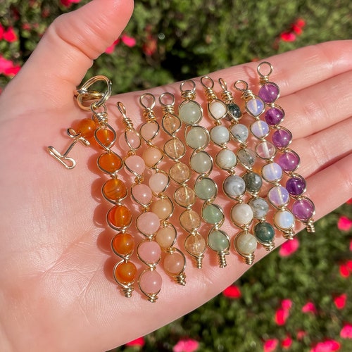 Crystal Keychain With Healing Stones Gemstone Keychain | Etsy