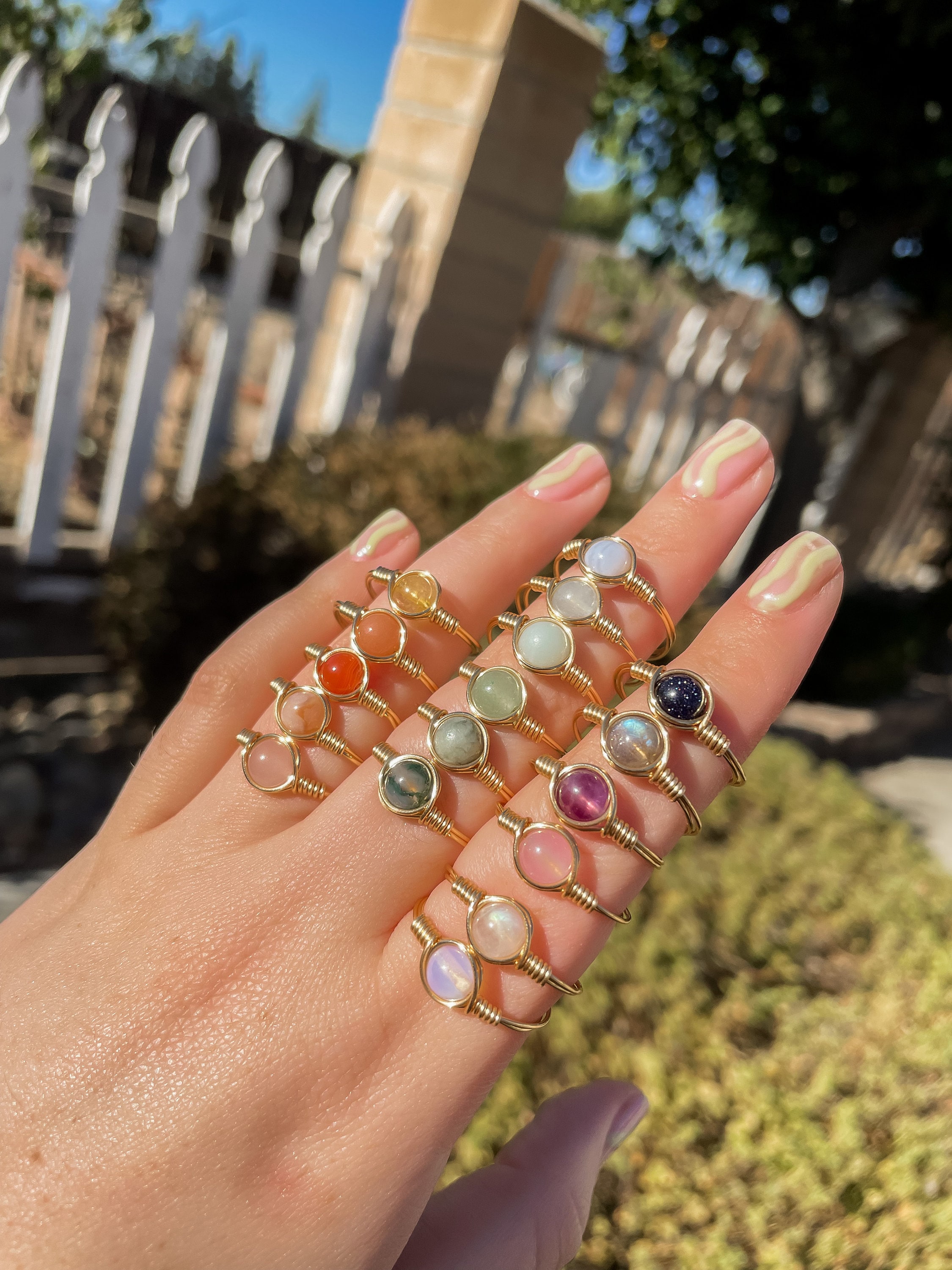 Minimal Crystal Wire Ring Gemstone Wire Ring Crystal Wire - Etsy