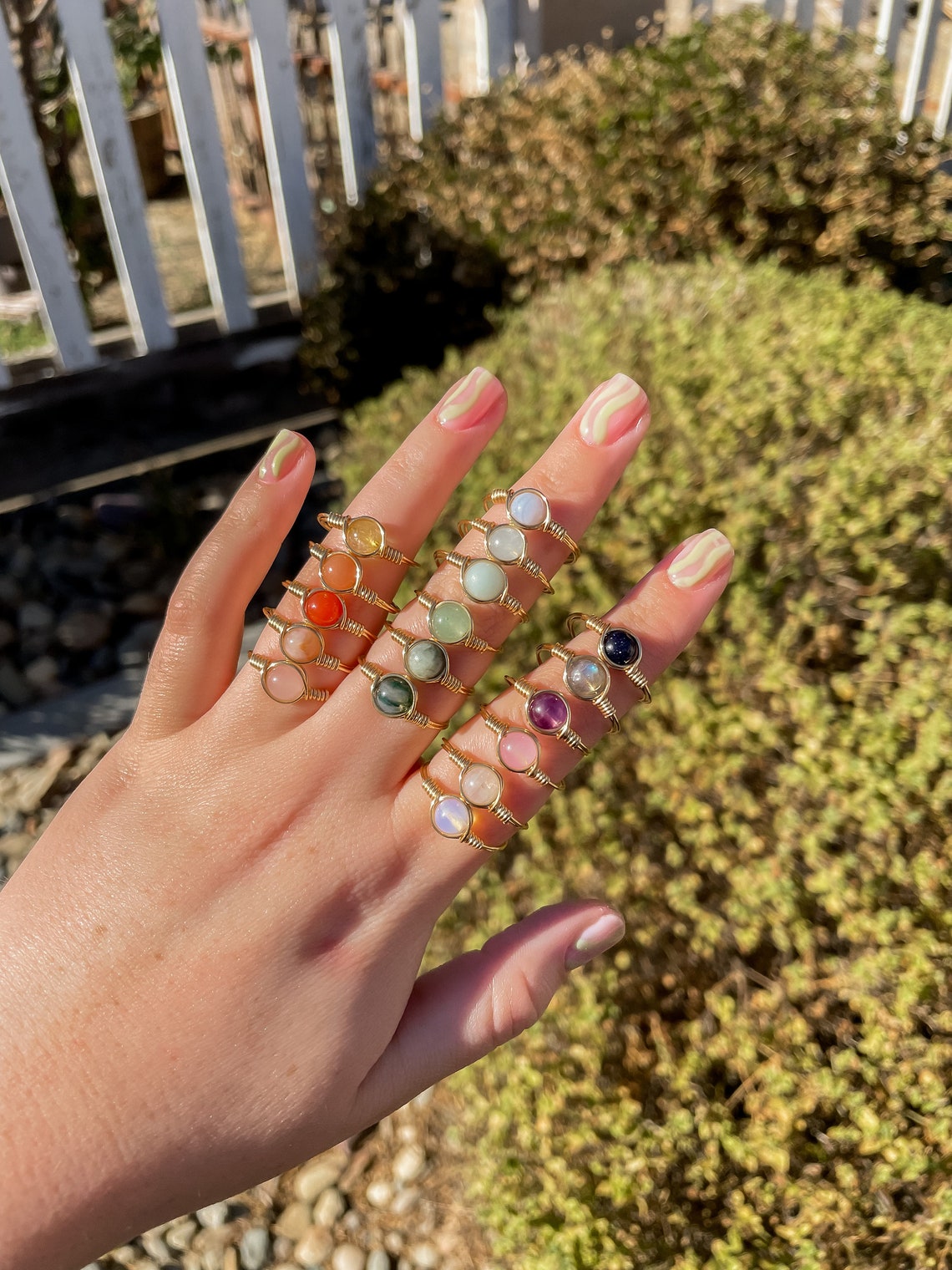 Minimal Crystal Wire Ring Gemstone Wire Ring Crystal Wire - Etsy