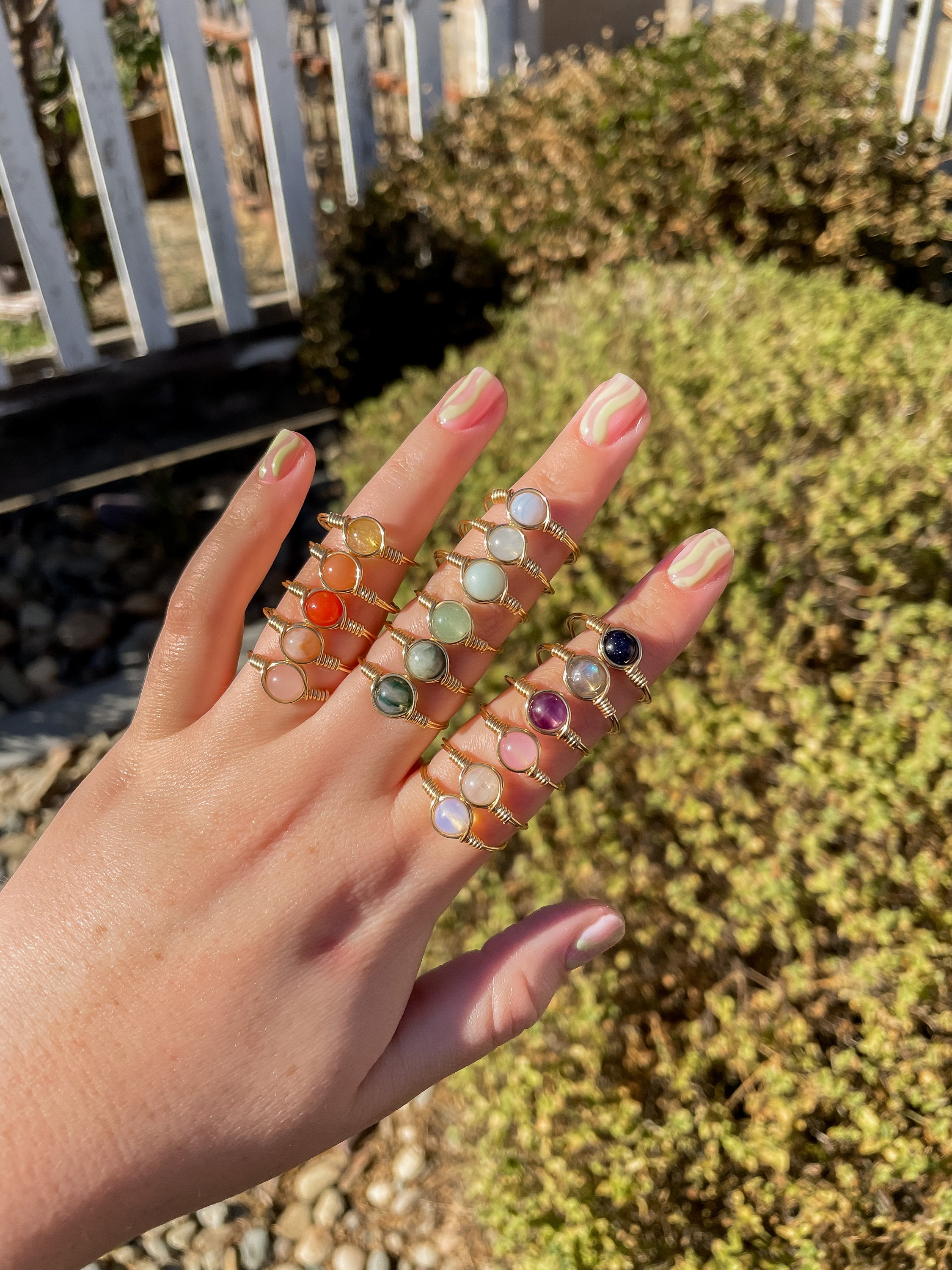 Minimal Crystal Wire Ring Gemstone Wire Ring Crystal Wire - Etsy