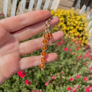 Crystal Keychain With Healing Stones, Gemstone Keychain - Carnelian ...
