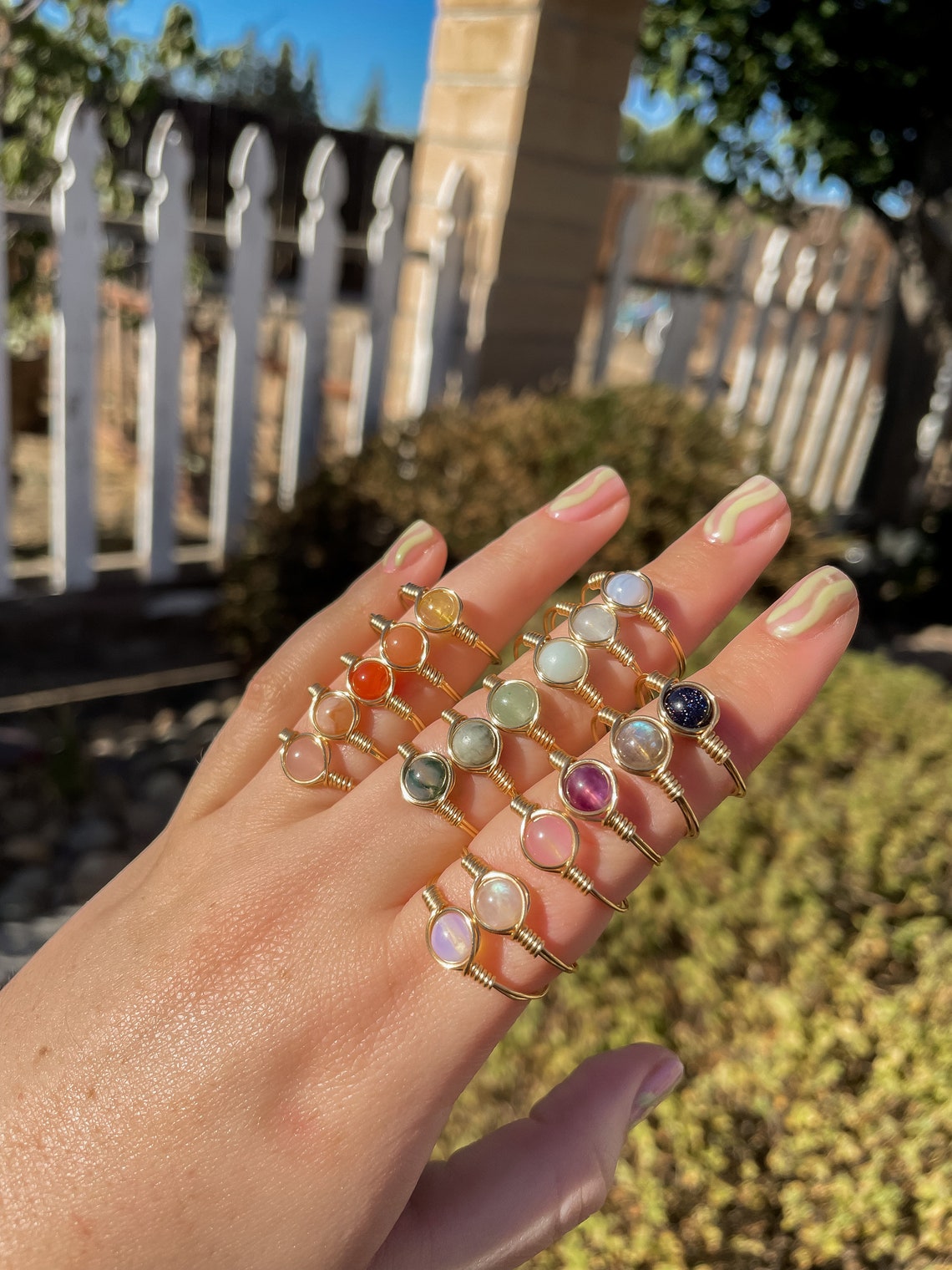 Minimal Crystal Wire Ring Gemstone Wire Ring Crystal Wire - Etsy