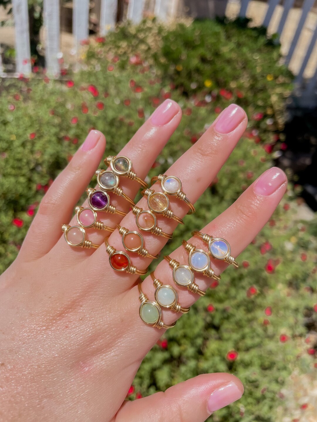 Crystal Wire Ring, Gemstone Wire Ring, Crystal Wire Wrapped Ring With ...