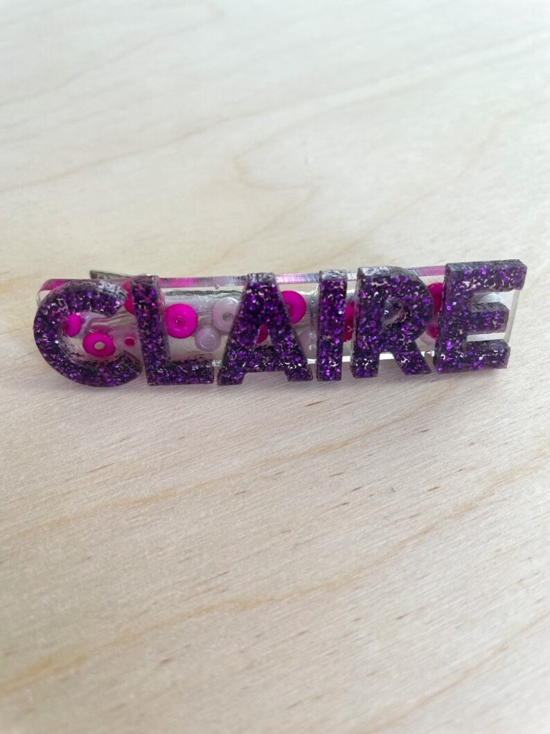 Custom Barrette Clips Personalized Hair Clip Customized Name Hairclip ...