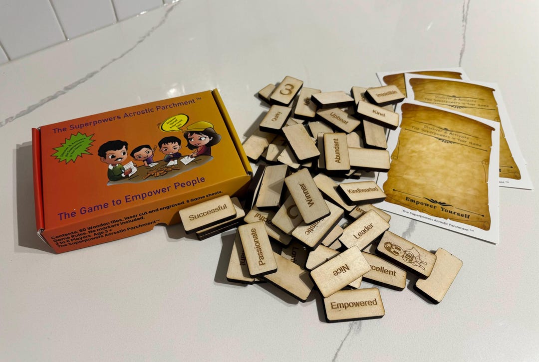 The Superpowers Acrostic Parchment. Board Game. Discover and Activate ...