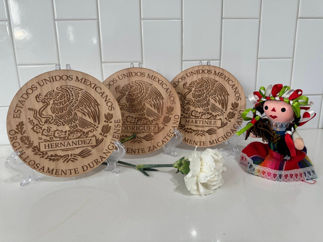 Personalized Mexican Shield With Last Name and State of the Mexican ...