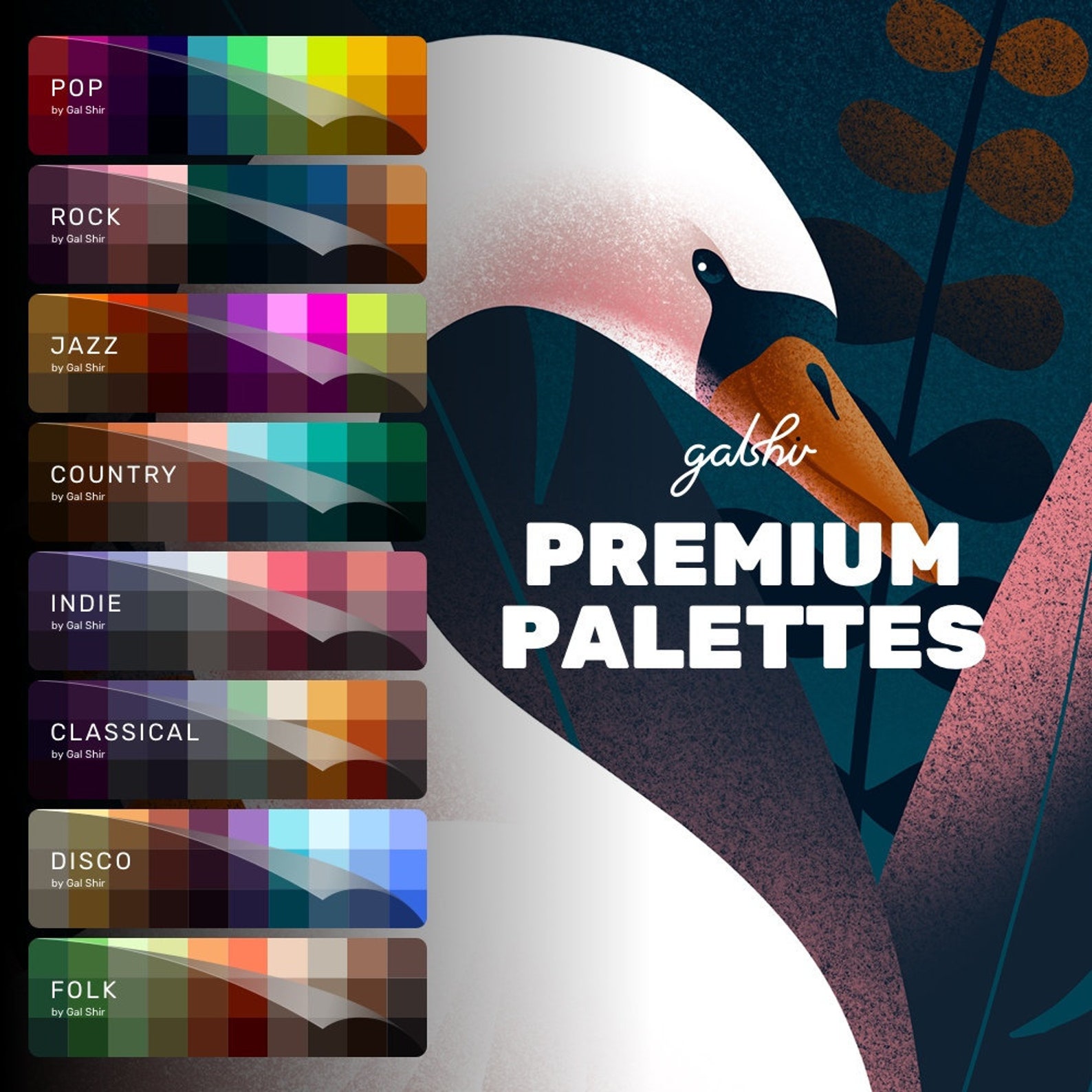 Premium Color Palettes Swathes for Procreate DIGITAL | Etsy