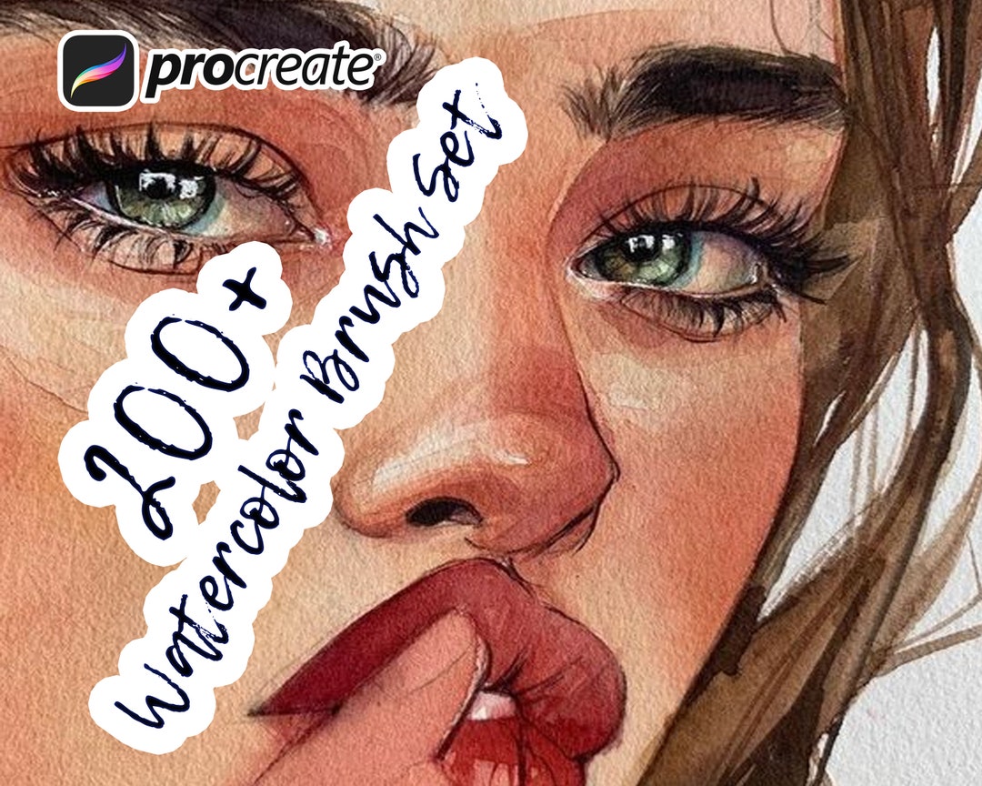 Watercolor Procreate Brush Bundle: 240+ Realistic Art Brushes (digital ...