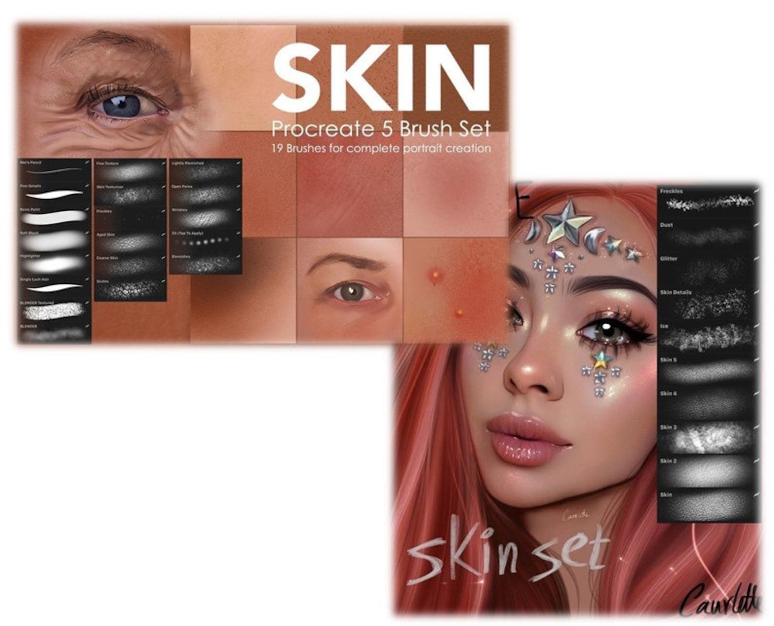 150 Skin Texture Pores Painting Glitterdetails and Veil - Etsy