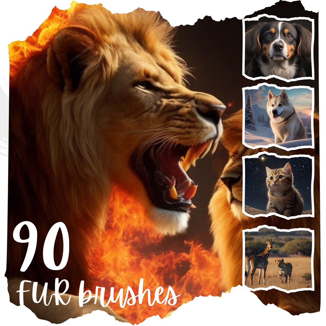 Procreate Animal Fur Brushes: 90 Realistic Texture Stamps (digital ...