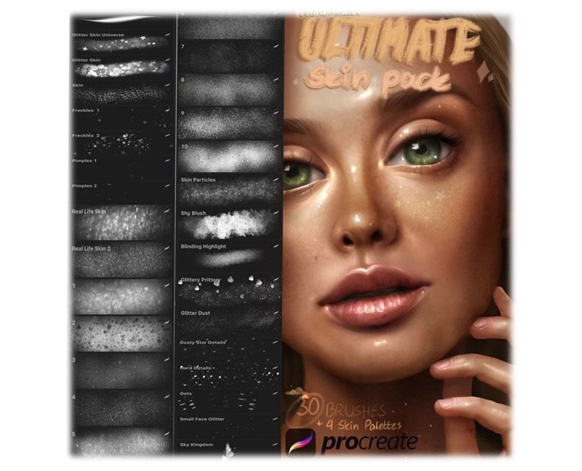 150 Skin Texture Pores Painting Glitterdetails and Veil | Etsy