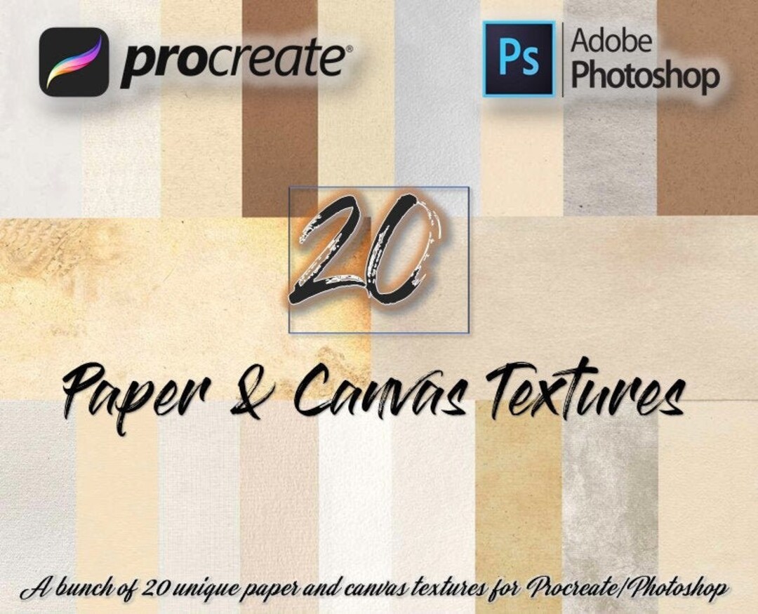 20 Digital Papers and canvas texture for Procreate/Photoshop : A ...