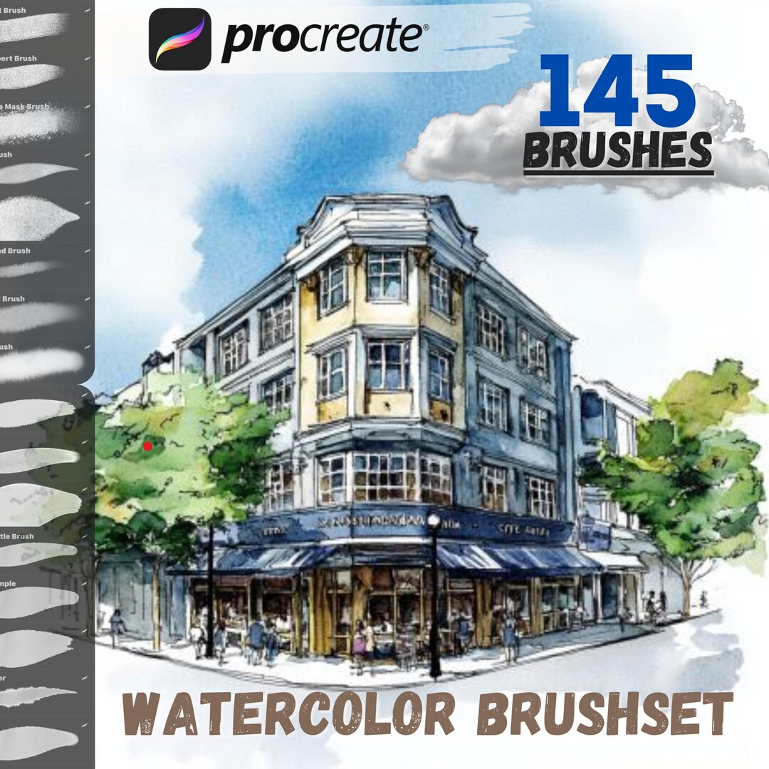 Procreate Brushes, 145 Watercolor Procreate Brushset With Swatches, Realistic Procreate ...