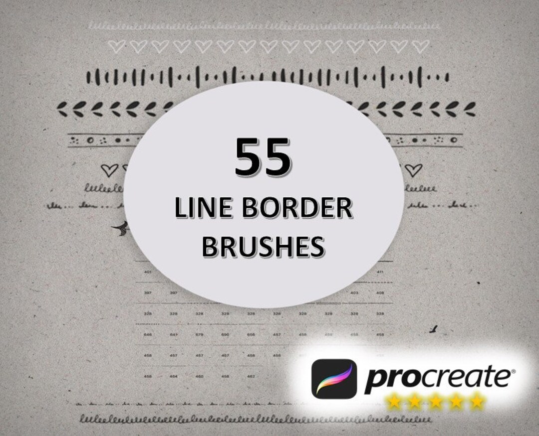 Line Border Hand Drawn Procreate Brushes. Procreate Lines Border Stamps. Brush Set for Procreate ...