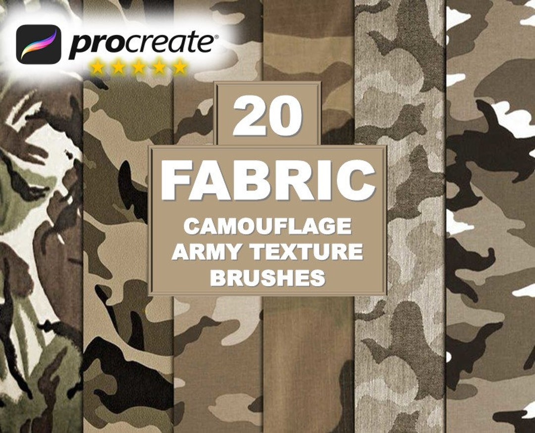 20 Camouflage Army Texture Brushes. Camouflage Fabric Brushes. - Etsy
