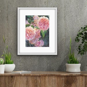 David Austin English Roses - Fine Art Print of Watercolor Painting - Etsy