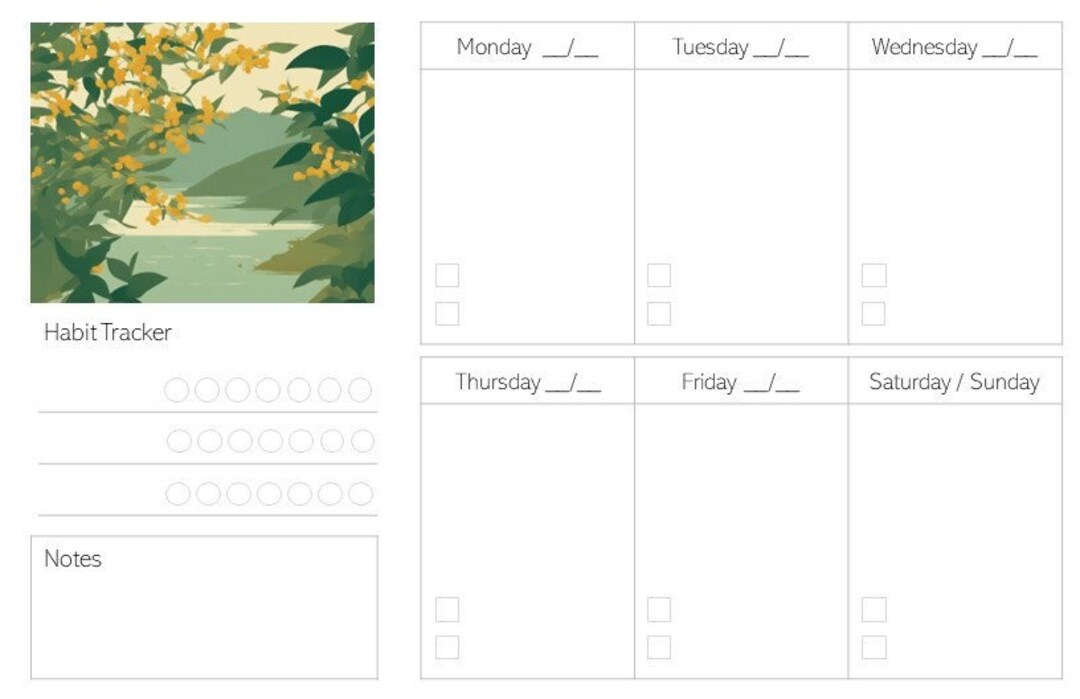 Elegant Weekly Schedule Template Weekly Planner Printable - Etsy