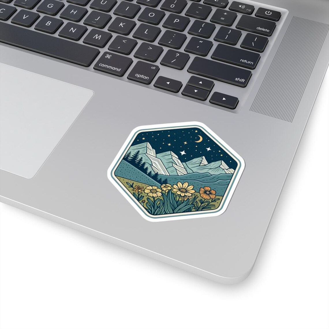 Spring Mountain Floral Kiss-cut Stickers, Nature Aesthetic, Laptop ...