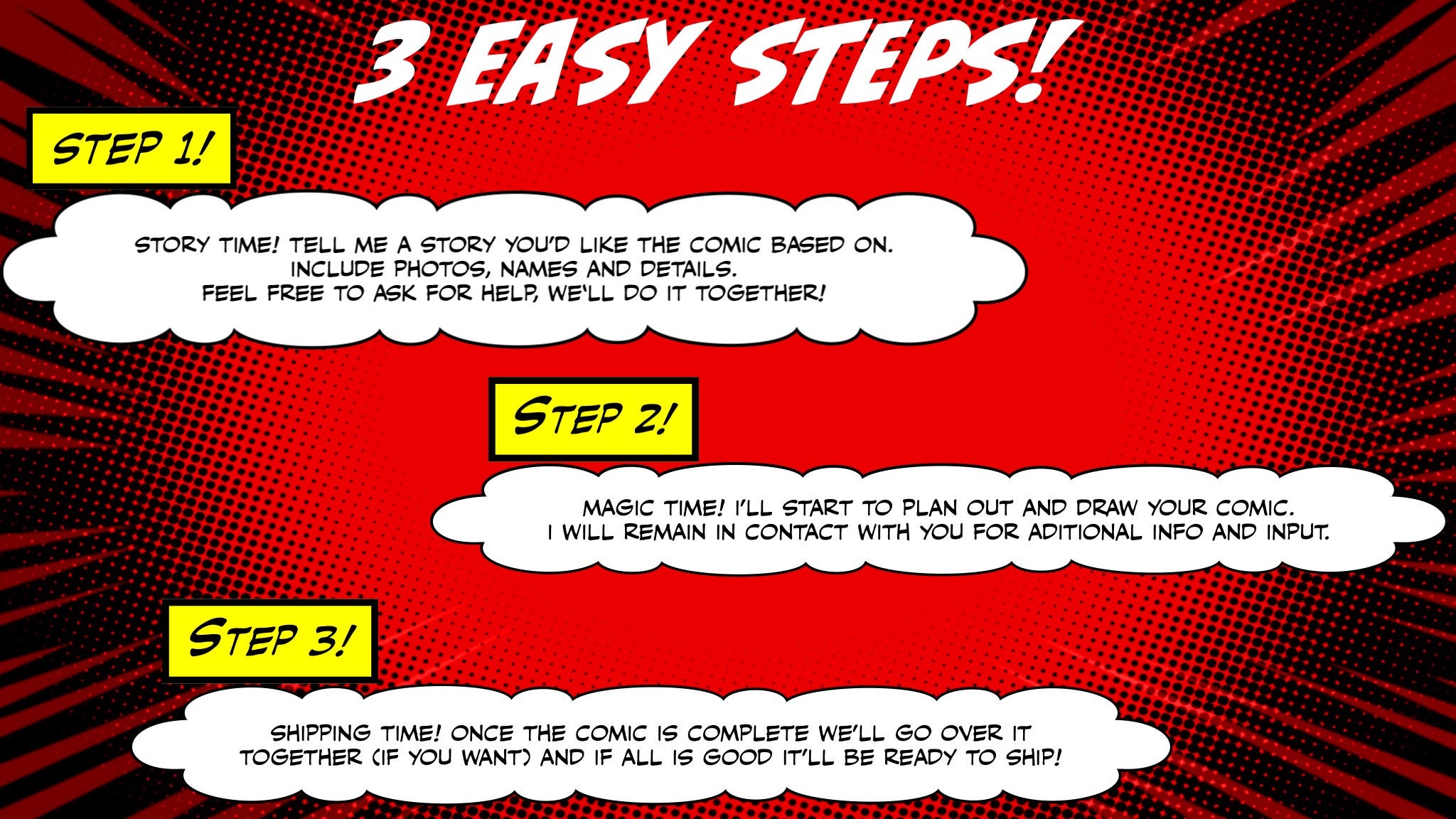 Hand Drawn Personalized Comic Strips Custom Watercolor Comics Great ...