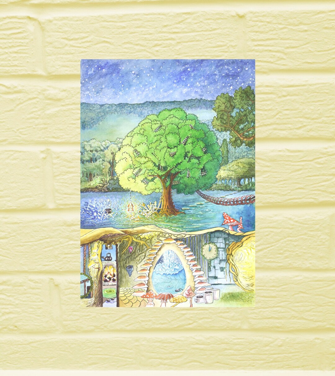 Magical Tree Print Folktale Painting Fantasy Tree Art - Etsy