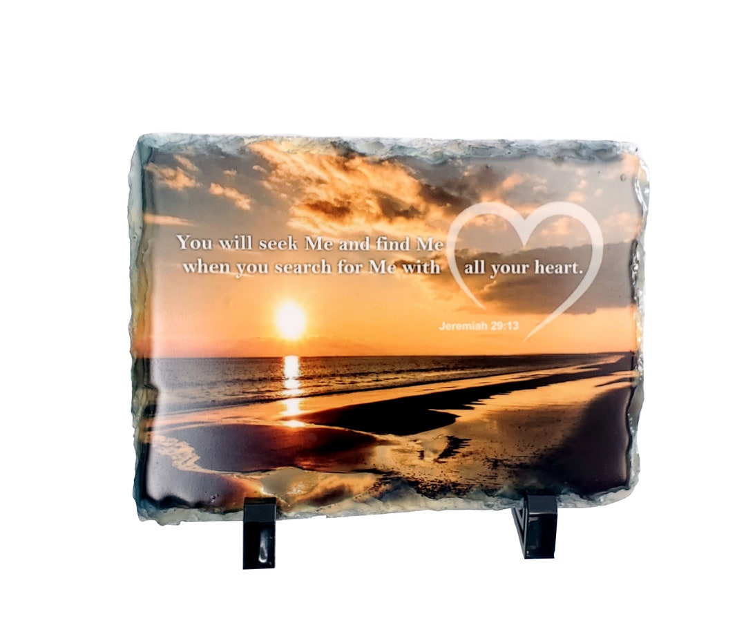 Bible Verse Jeremiah 2913 Picture on Rock Slate - Etsy
