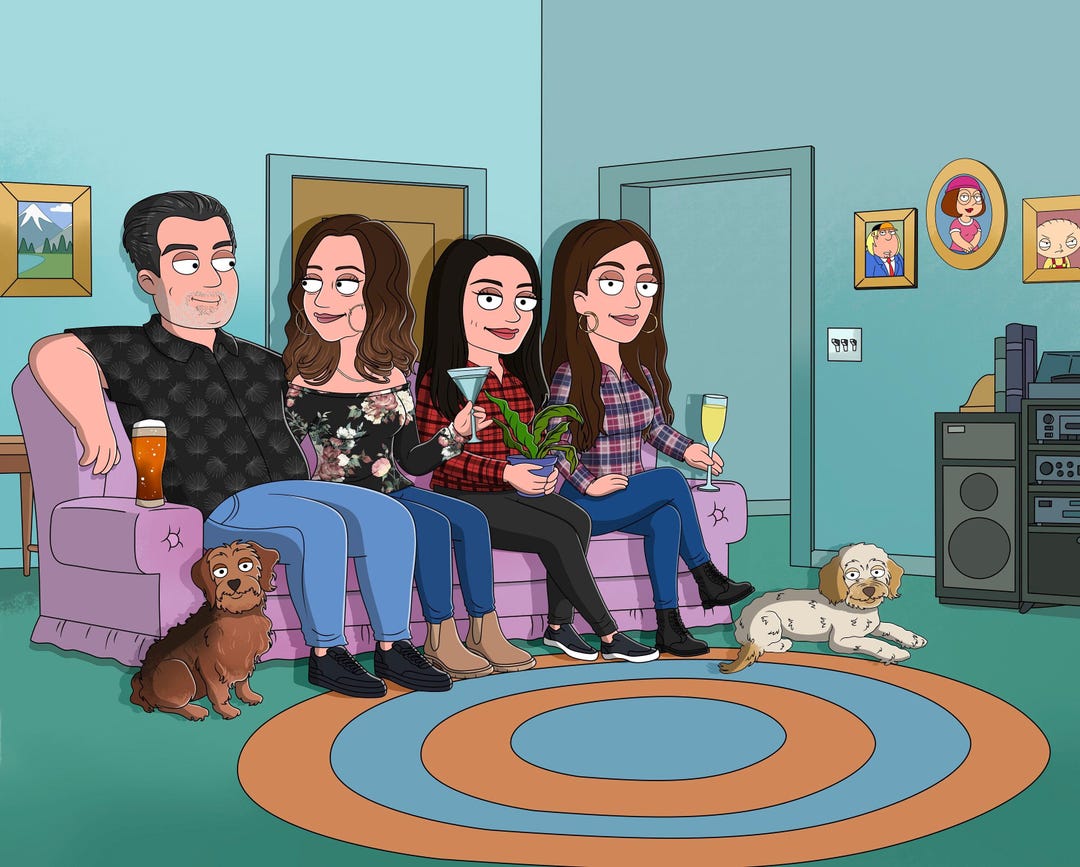 Custom Family Guy Portrait Poster Gift, Family Guy Couples Portraits ...
