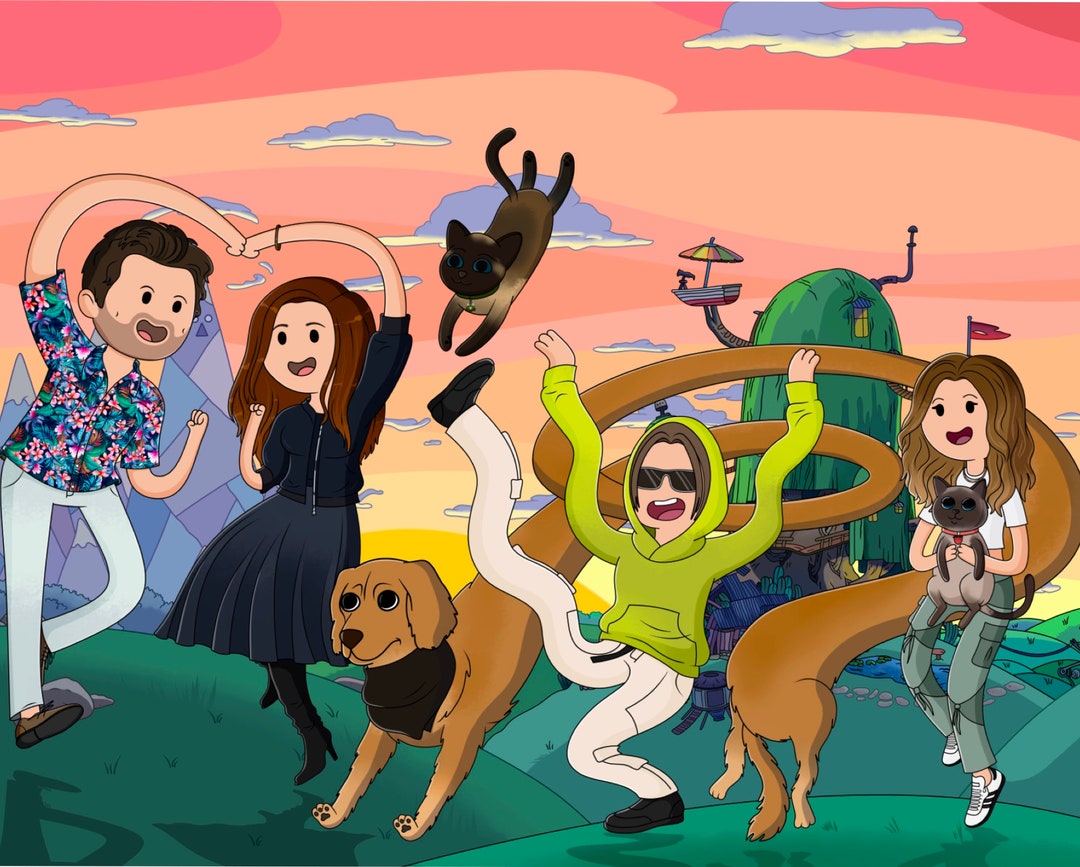 Adventure Time Poster Portrait Painting From Photo Digital Family ...