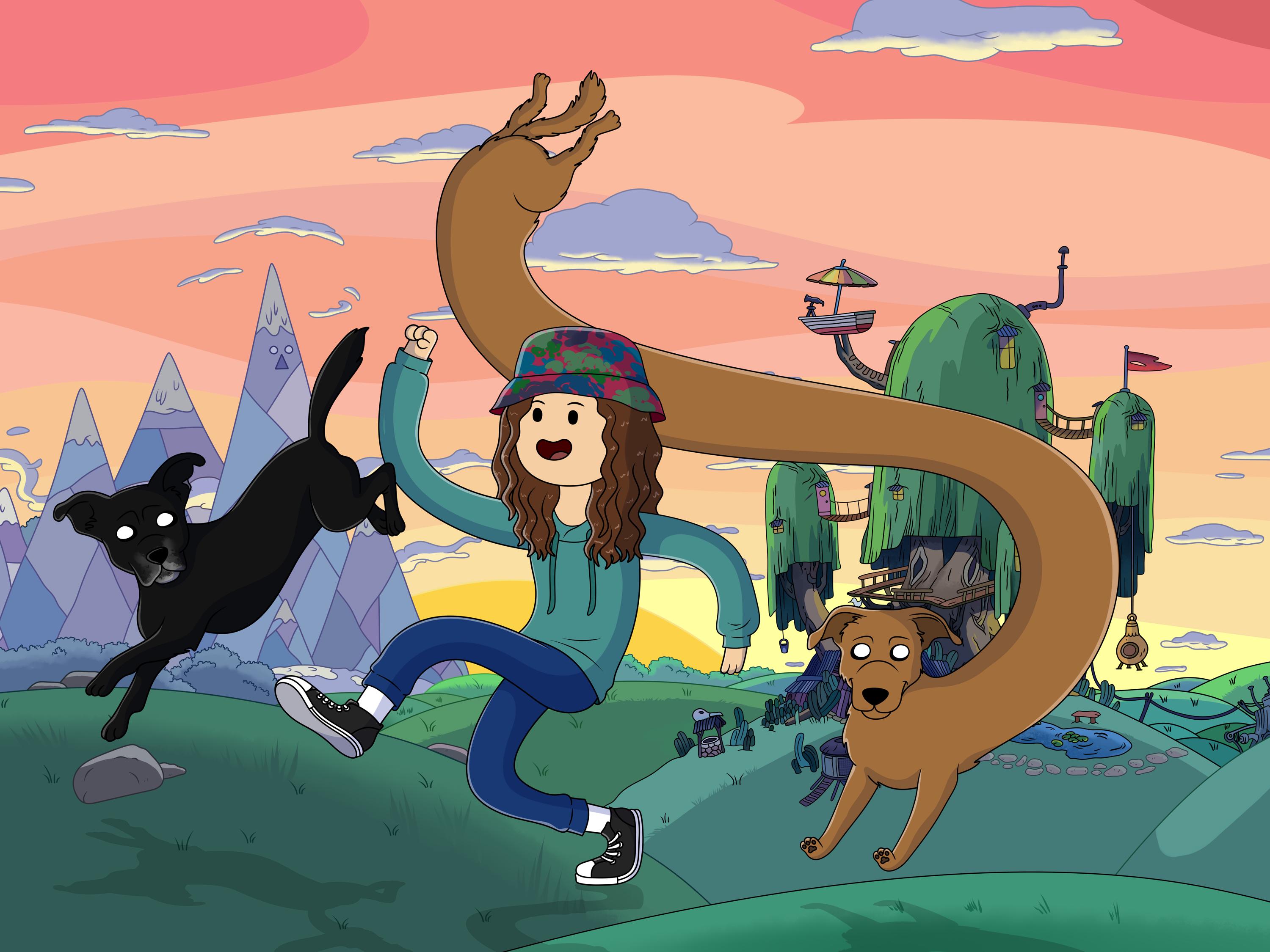 Adventure Time Poster Portrait, Custom Cartoon Family Portrait From ...