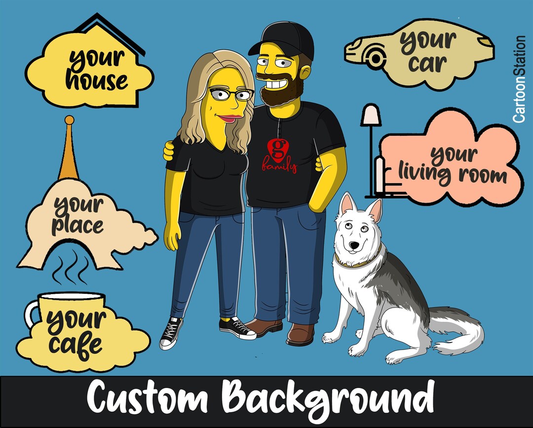 Simpsons Custom Background, Family Portrait, Personalized Customized ...
