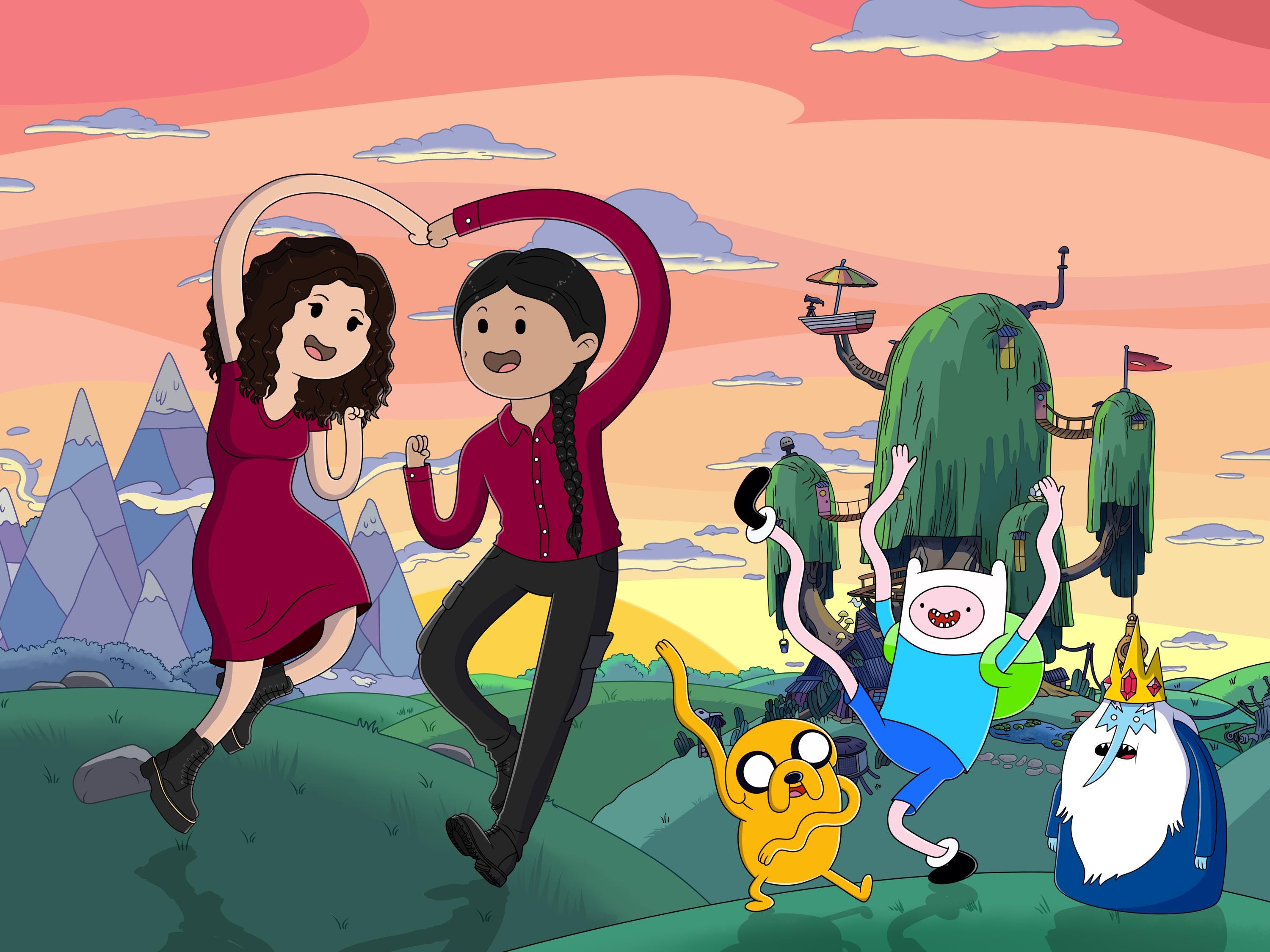 Adventure Time Poster Portrait, Custom Cartoon Family Portrait From ...