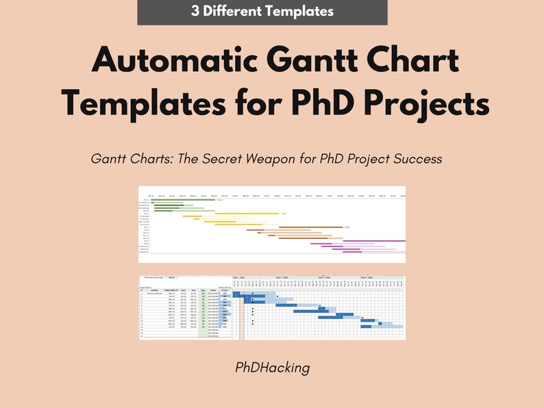 Automatic Gantt Chart for Phd Projects| Gantt Chart Template for ...