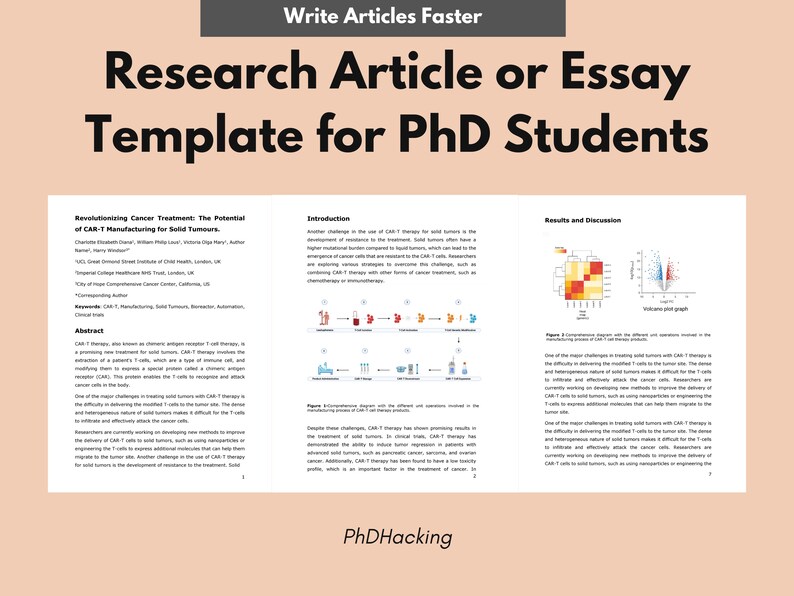 Research Article Template for Phd Students Essay Review - Etsy