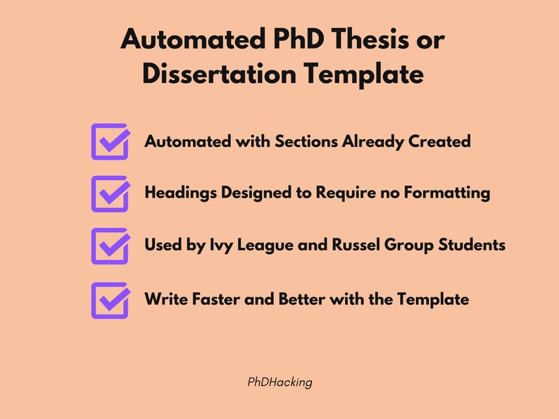 Phd Thesis Word Template| Automation Dissertation Document| Medical ...
