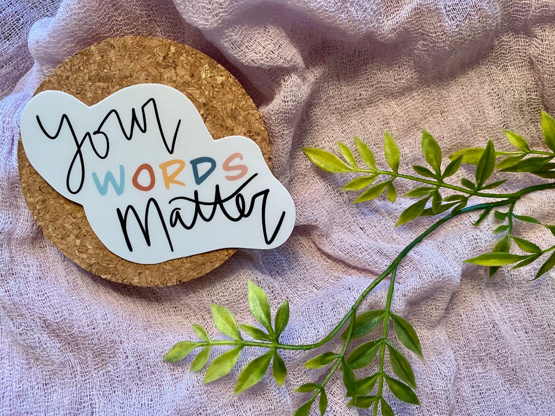 Your Words Matter Laptop Decal Water Bottle Sticker Affirmation Mental ...