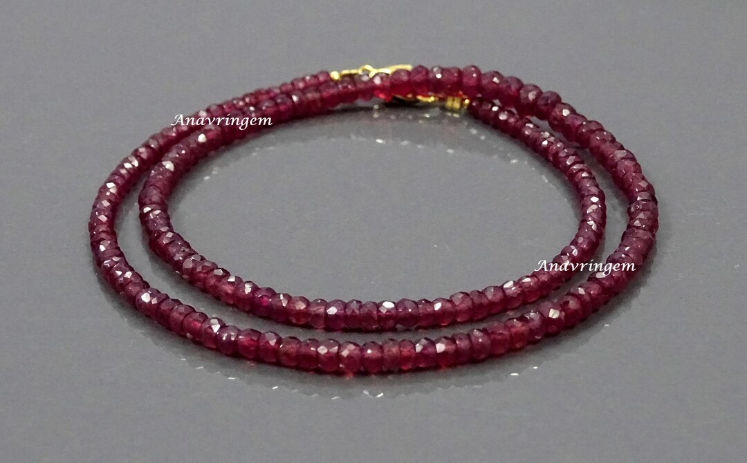 Gemstone RUBY July Birthstone Necklace, Ruby Wedding Anniversary Gifts ...