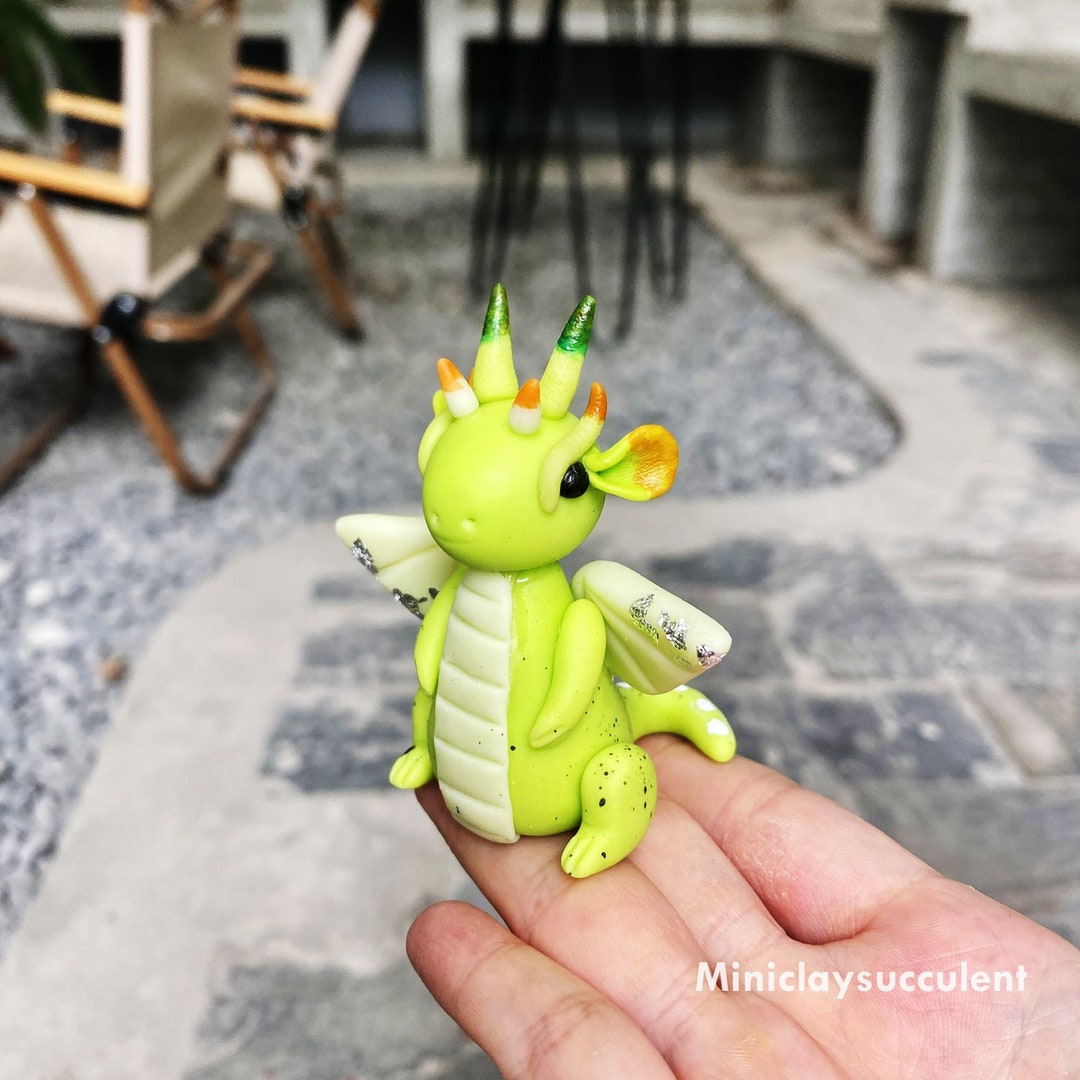 Handmade Green Dragon Toy, Dragon Ornament, Birthday Dragon Gifts, Cute ...