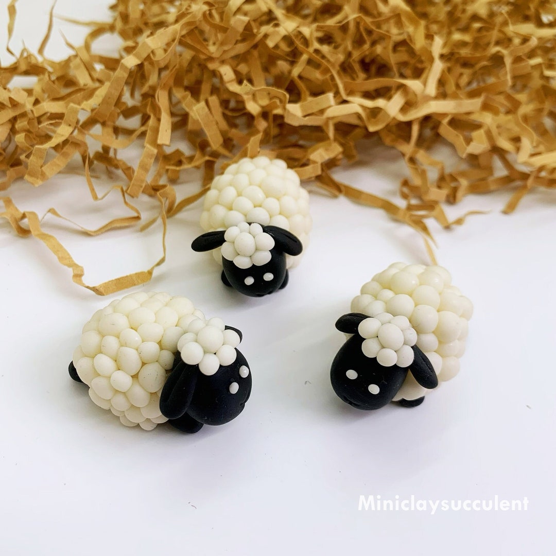 Tiny Clay Sheep, Handmade Sheep Toy, Cute Animal Farm, Farm Decorations ...