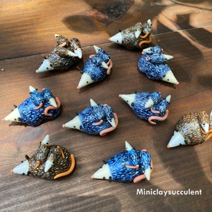 Miniature Opossum Art Gifts, Blue Opossum Toy, Opossum Ornament, Gifts ...