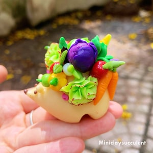 Handmade Hedgehog Vegetable Toy, Clay Hedgehog for Mom, Idea Gift for ...