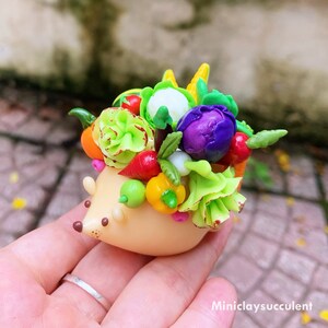 Handmade Hedgehog Vegetable Toy, Clay Hedgehog for Mom, Idea Gift for ...
