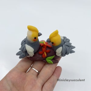 Couple Cockatiel Plush Toy, Clay Bird Parrot Lover Gifts, Couple Kawaii ...