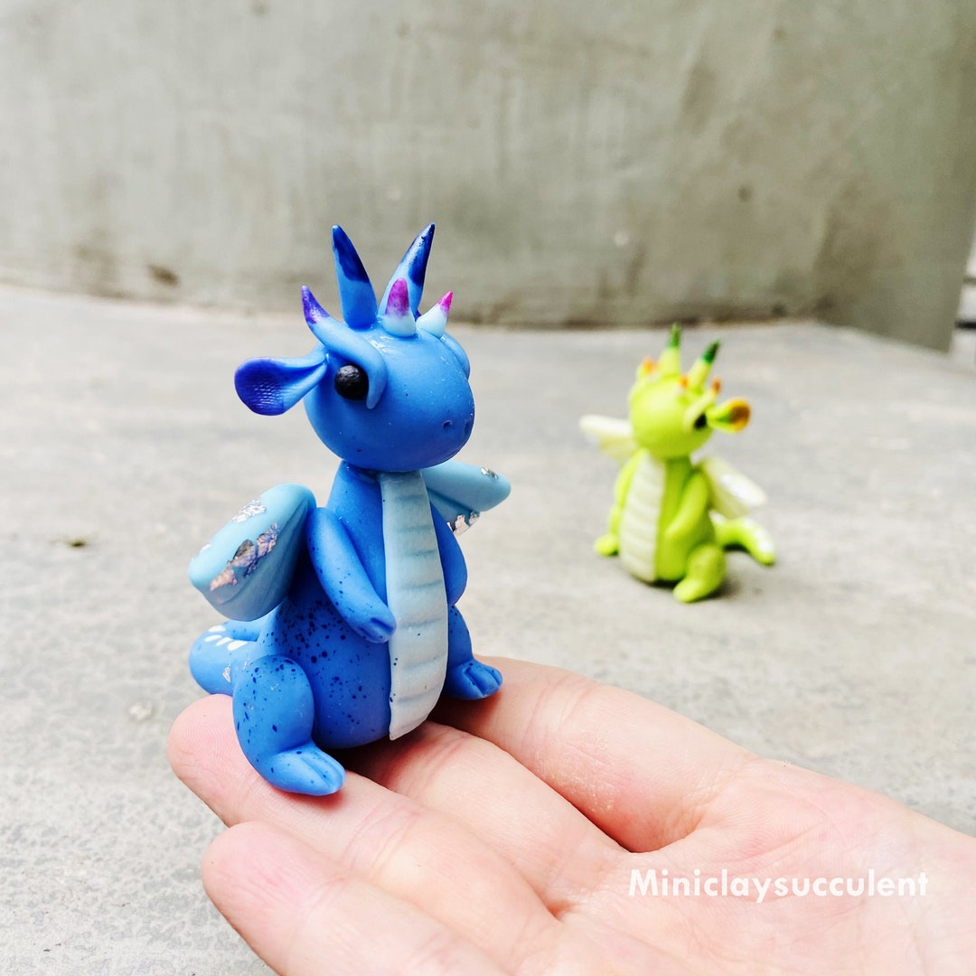 Miniature Blue Dragon Toy, Dragon Ornament, Birthday Dragon Gifts, Cute ...