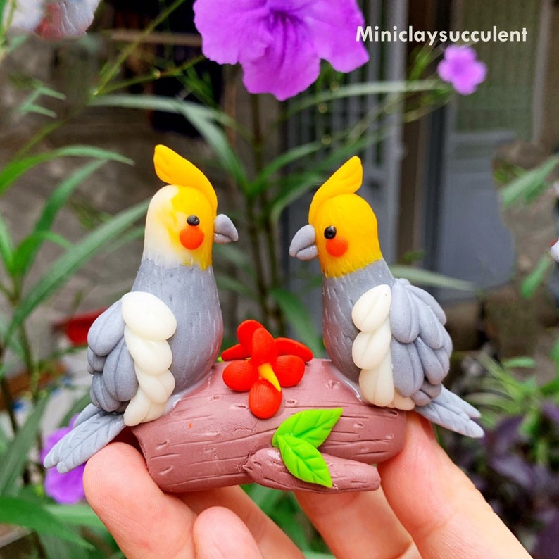 Couple Cockatiel Plush Toy Clay Bird Parrot Lover Gifts - Etsy