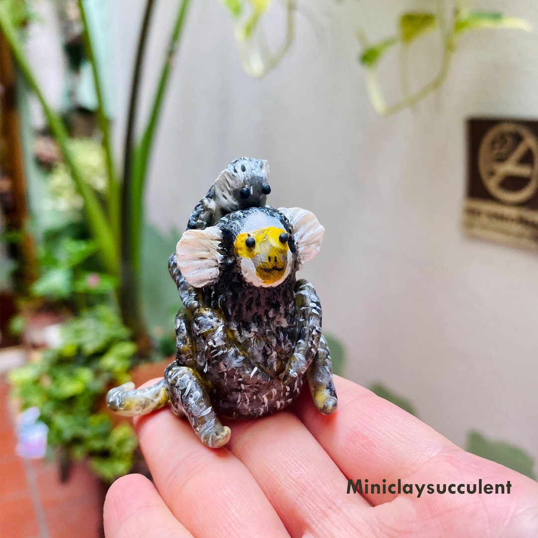 Marmoset Toy, Handmade Monkey, South American Animal, Mom and Baby ...
