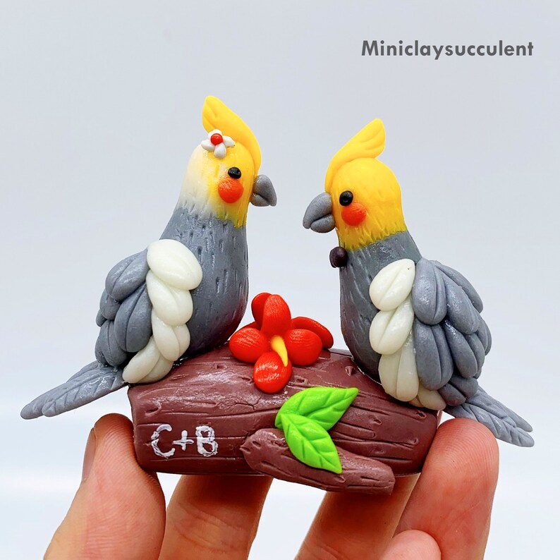 Couple Cockatiel Plush Toy Clay Bird Parrot Lover Gifts - Etsy