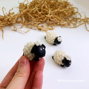 Tiny Clay Sheep, Handmade Sheep Toy, Cute Animal Farm, Farm Decorations ...