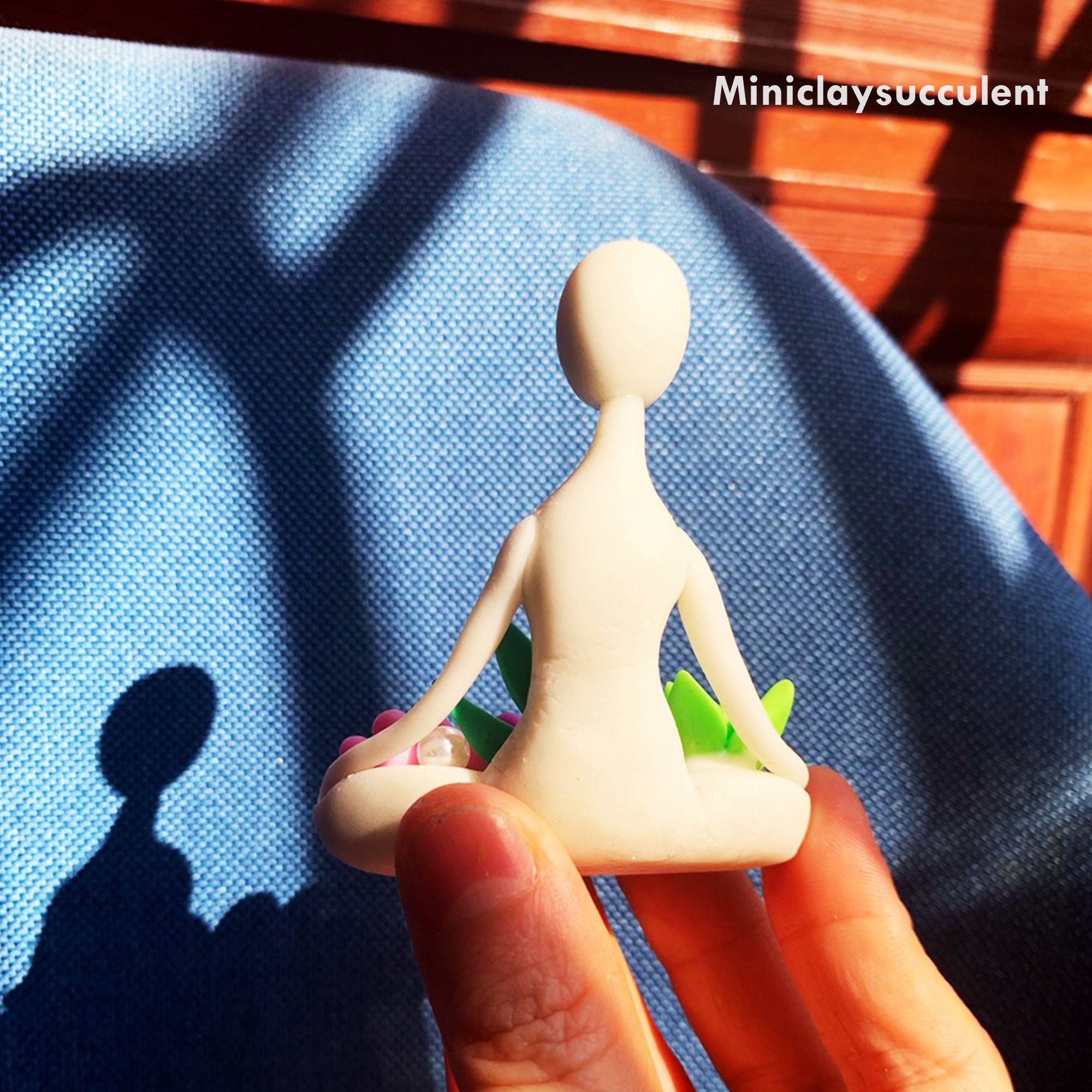 Yoga Statue Woman Planter Flower, Handmade Bohemian Style, Yogi Namaste ...