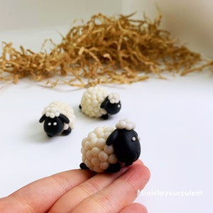 Tiny Clay Sheep, Handmade Sheep Toy, Cute Animal Farm, Farm Decorations ...