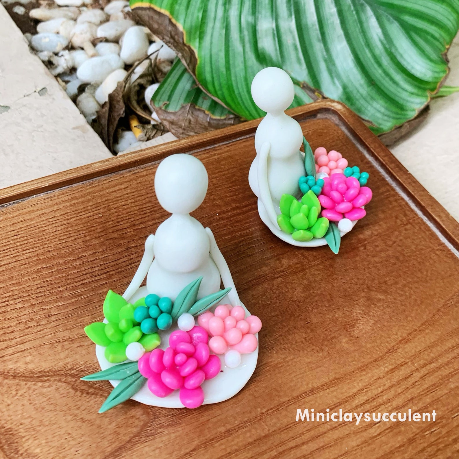 Yoga Statue Woman Planter Flower, Handmade Bohemian Style, Yogi Namaste ...