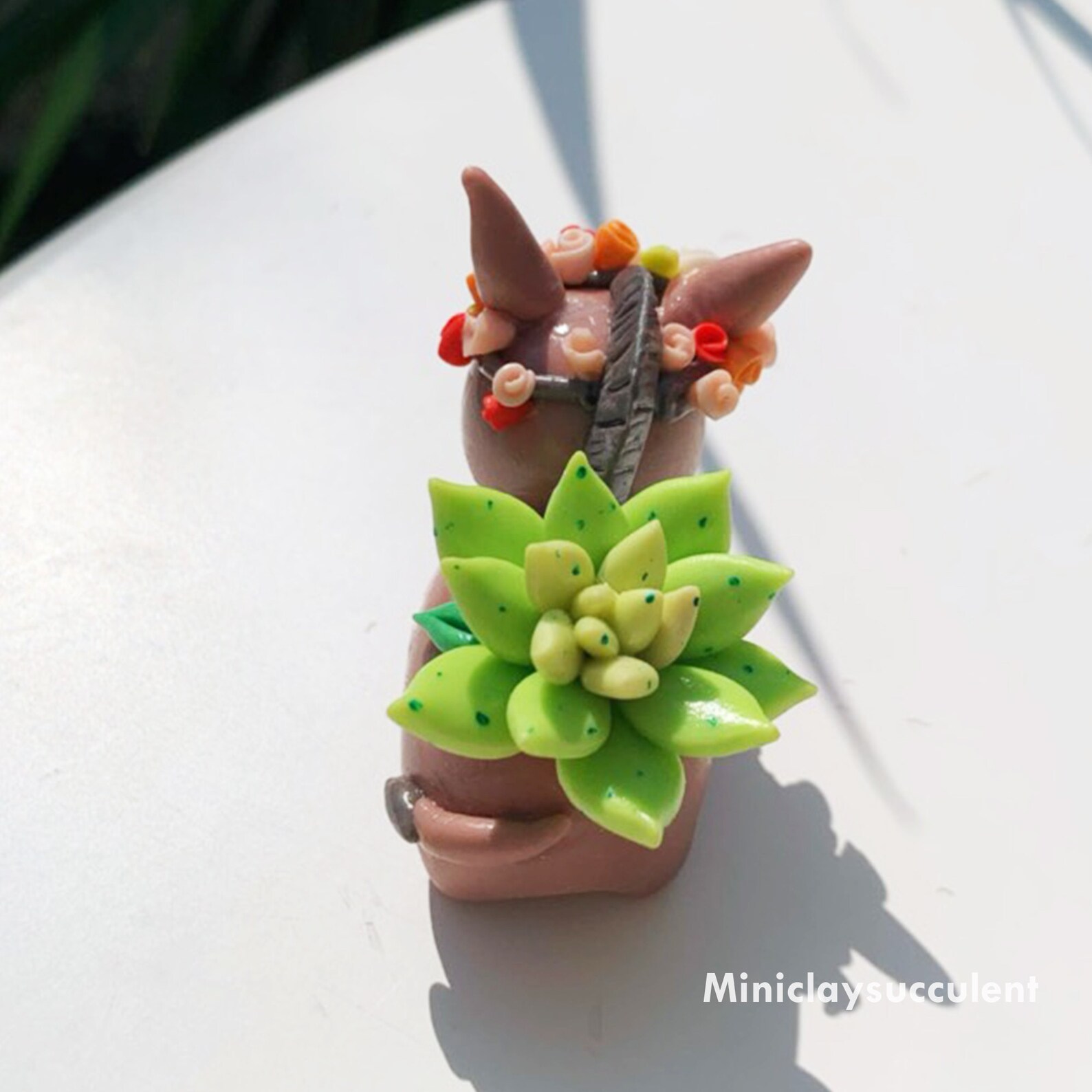 Handmade Clay Donkey Toy, Baby Donkey Flowers Art, Donkey Gifts for Her ...